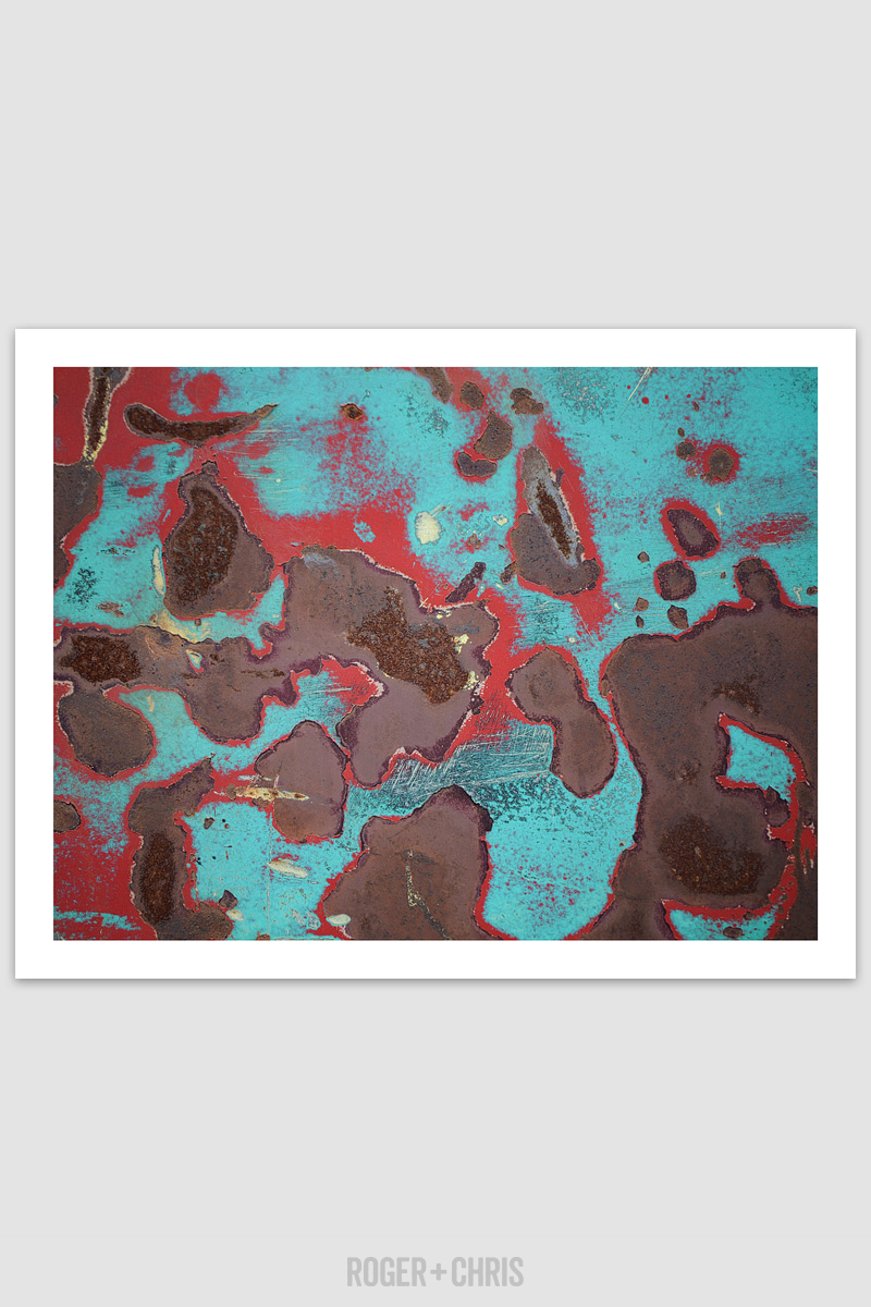 "Red/Aqua/Rust 1" print, 22" x 17" | Roger + Chris